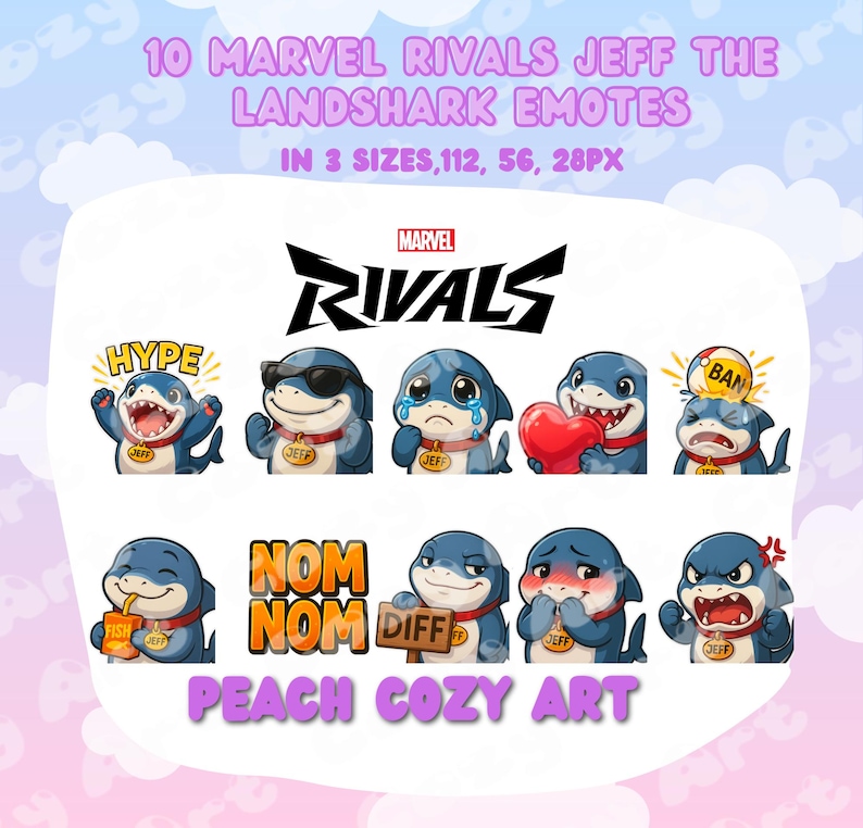 Marvel Rivals Jeff Emotes | Chibi | Twitch Emotes | Discord | Youtube ...