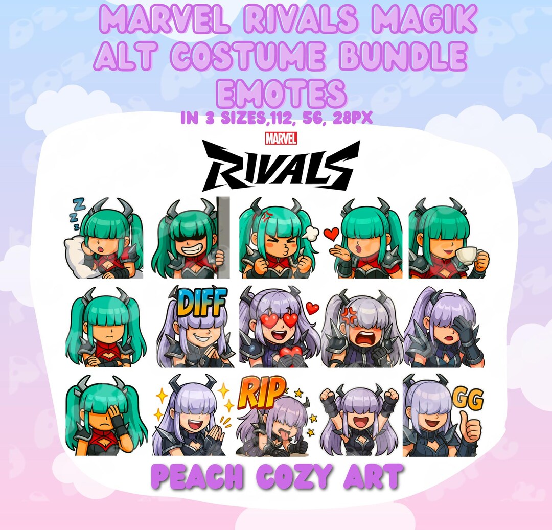 Marvel Rivals Magik Bundle Emotes Plus Bonus Animated | Chibi | Twitch ...