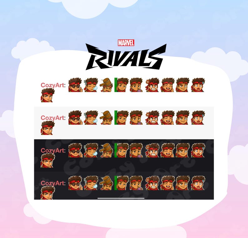 Marvel Rivals Iron Fist Emotes | Chibi | Twitch Emotes | Discord ...