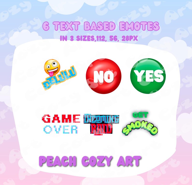 6 Text Based Emotes Simple Emotes Twitch Emotes Discord Youtube - Etsy