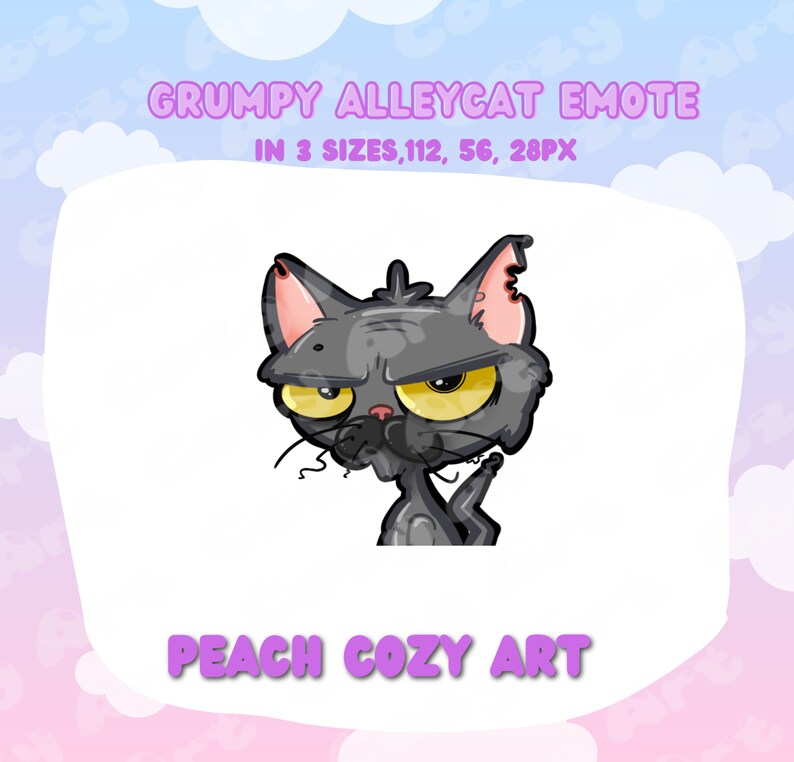 Grumpy Alleycat Emote Cat Emote Gray Cat Emote Twitch Discord Funny Cat ...