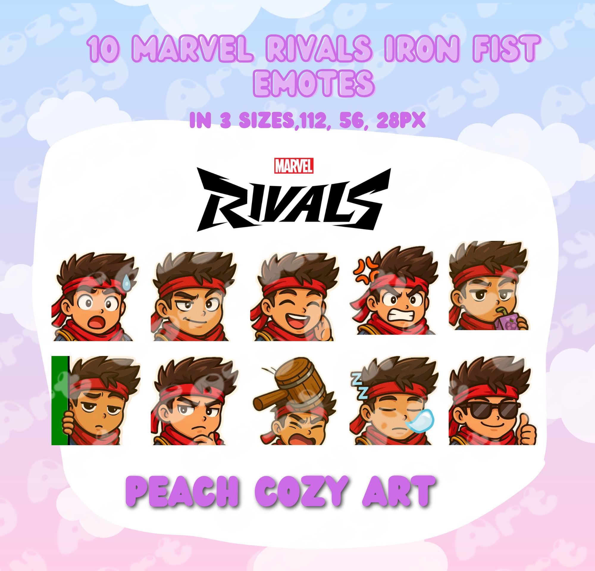 Marvel Rivals Iron Fist Emotes | Chibi | Twitch Emotes | Discord ...
