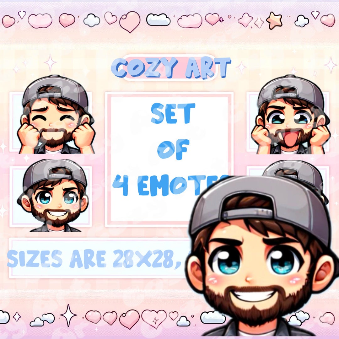 Guy With Beard and Cap Emote Bearded Guy Brown Hair and Beard Emote ...