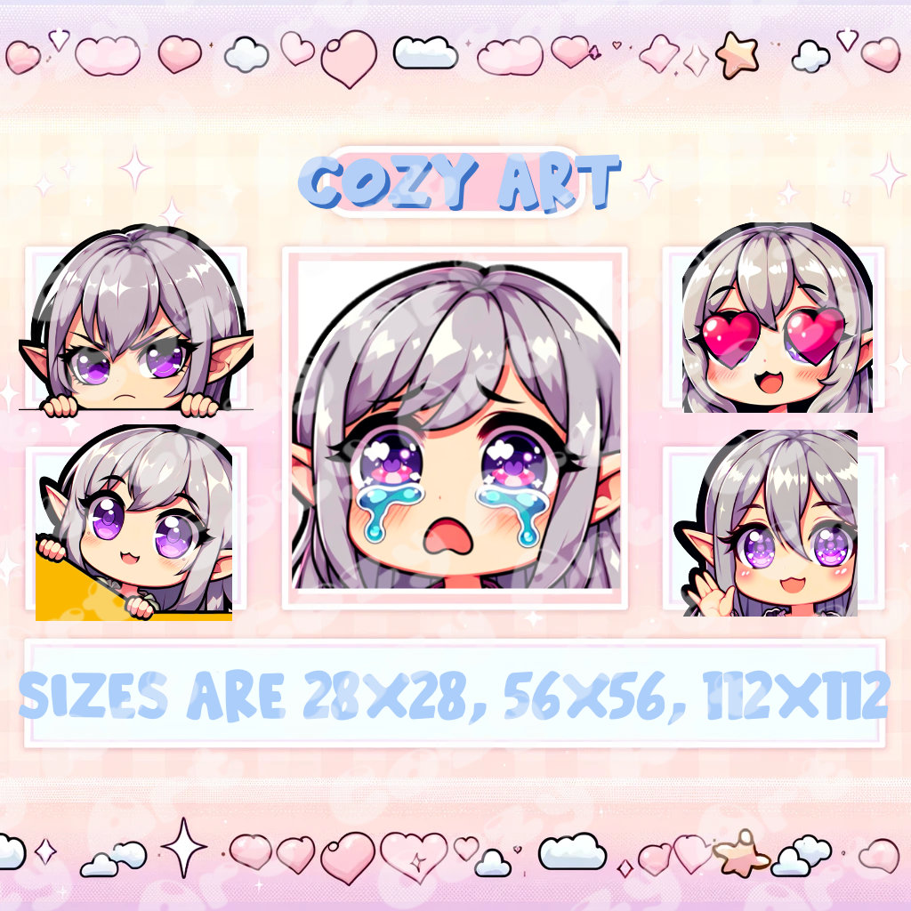 Elf Girl Emote | Twitch Emotes | Discord | Youtube | Kawaii Chibi ...