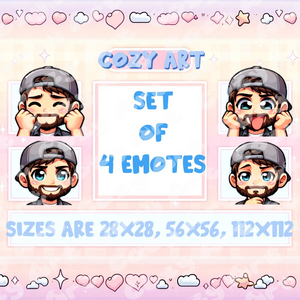 Guy With Beard and Cap Emote Bearded Guy Brown Hair and Beard Emote ...