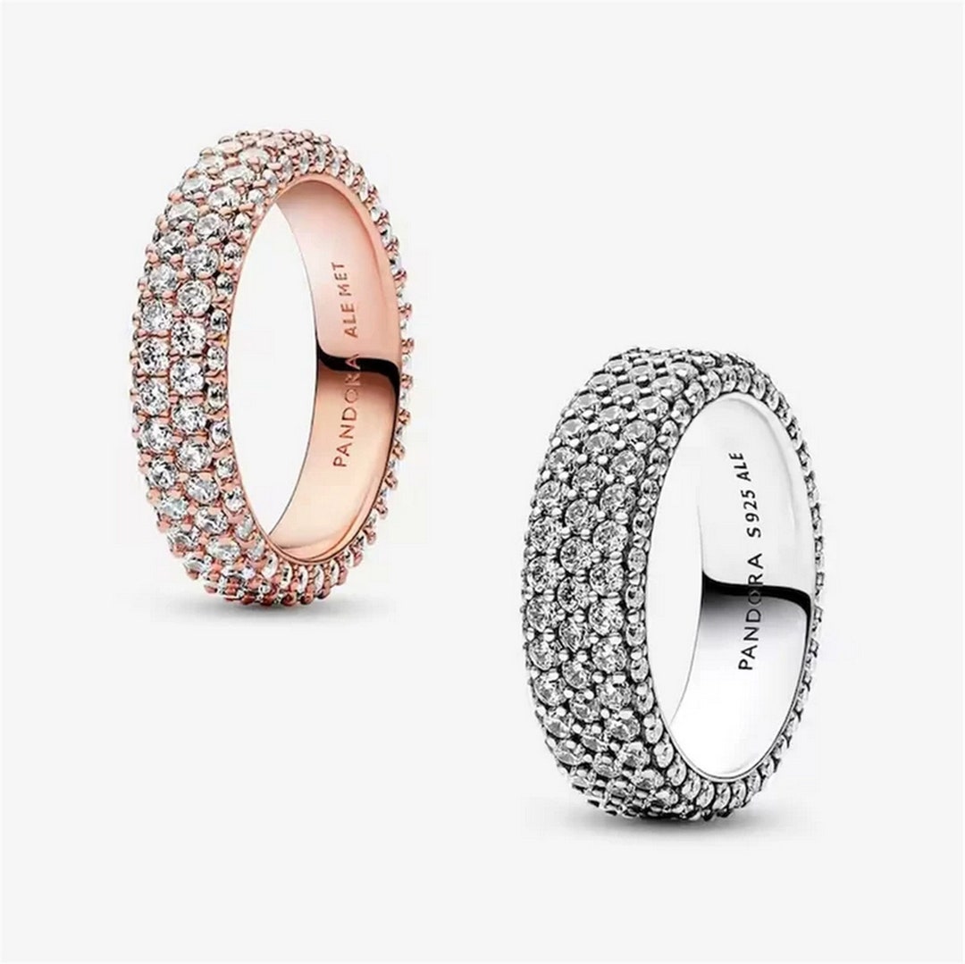 Pandora Timeless Pavé Triple Shiny Ring, Double-row Rings,s925 Sterling ...
