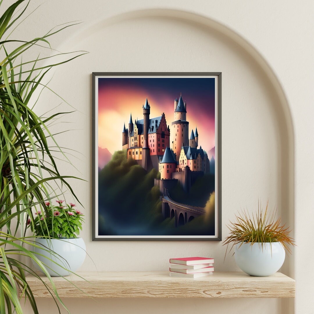 Gothic Fantasy Castle Digital Wall Art Downloadable as a Great Gift - Etsy
