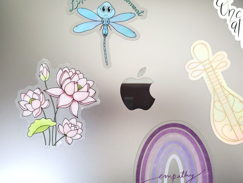 Clear Lotus Bunch Sticker (2.9 X 3 In) - Etsy
