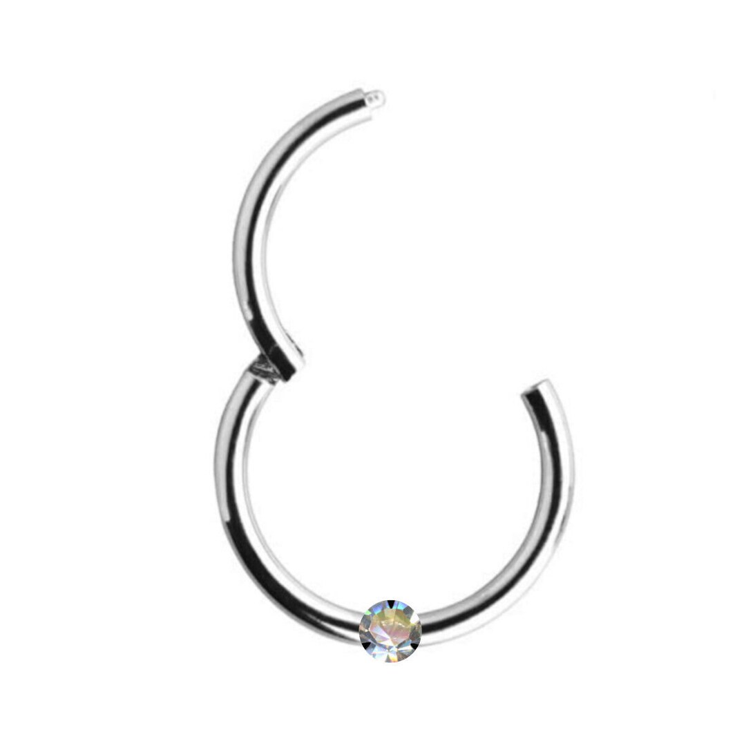 Piercing Clicker I Real 585 White Gold I Real Diamond I Nose Eye Ear ...