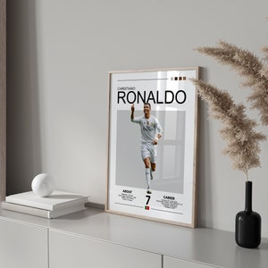 Cristiano Ronaldo Poster, Ronaldo Football Print, Sports Poster ...