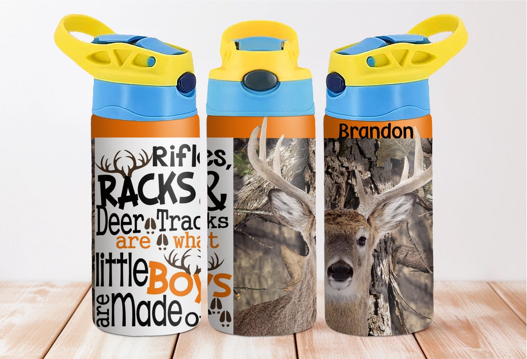 Personalized Kids Hunting Cup Flip Top Kid Cup Hunting Theme Cup With ...