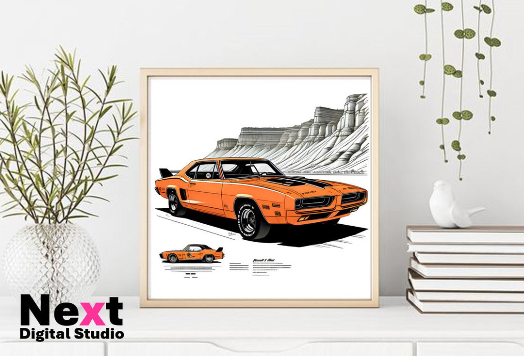 1970 Plymouth, Road Runner, American, Muscle Car, Wall Art, Printable ...