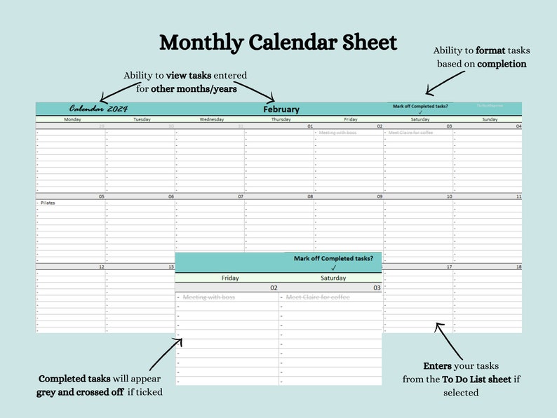 To Do List Excel Template, Digital Daily and Weekly Schedule/planner ...