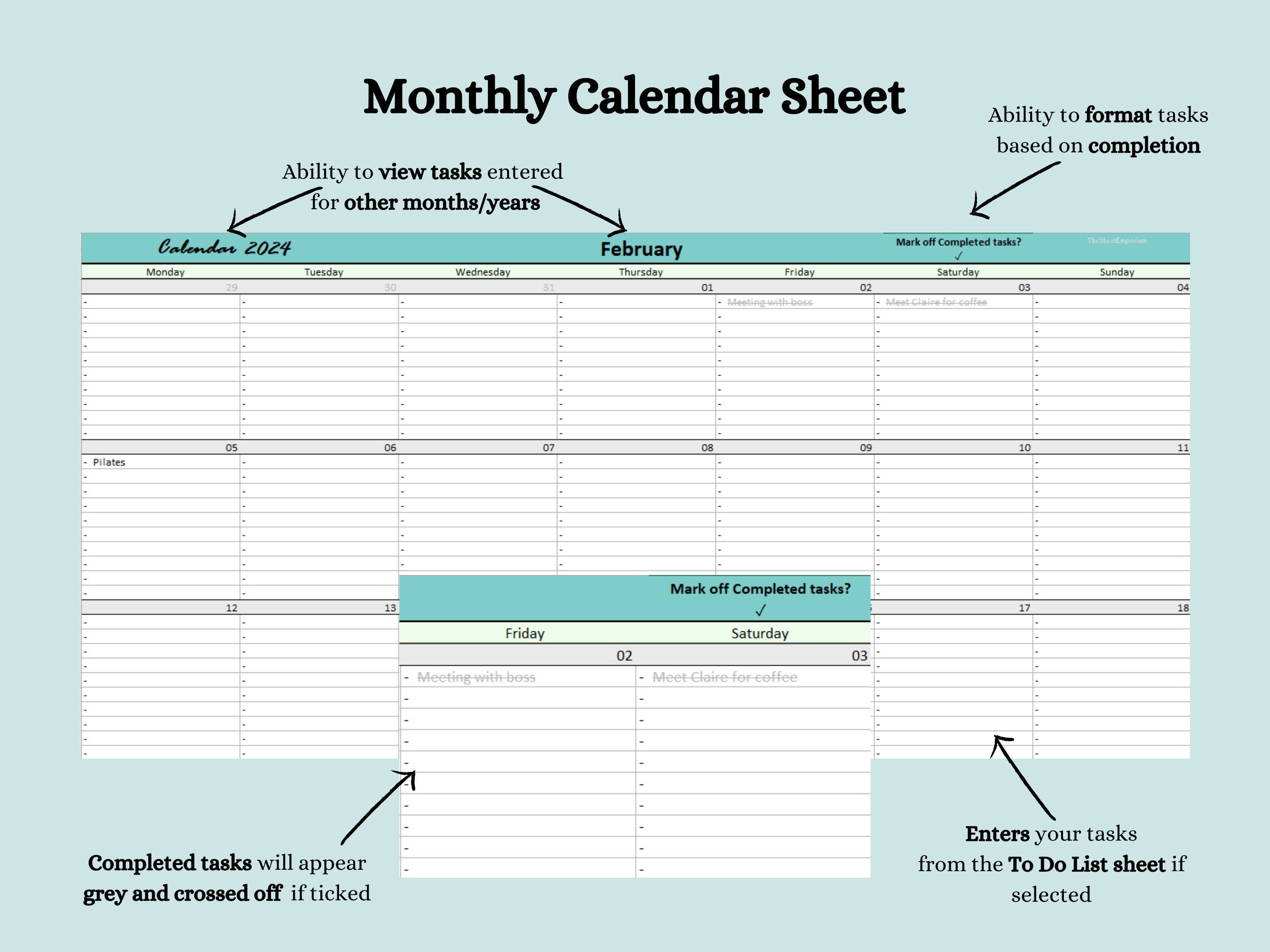 To Do List Excel Template, Digital Daily and Weekly Schedule/planner ...