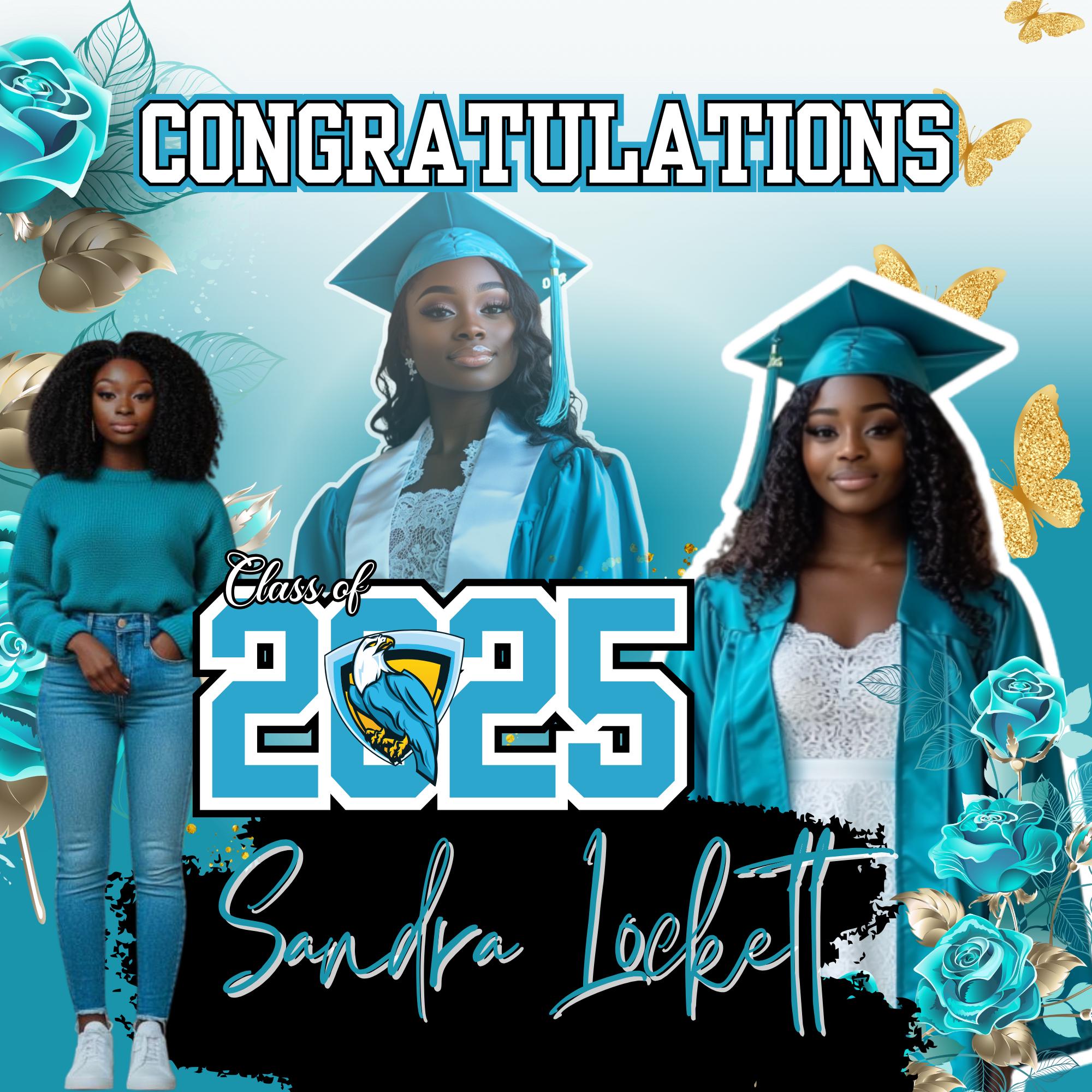 Grad Party Backdrop, Yard Flag, Class of 2025 Banner, Editable Canva ...