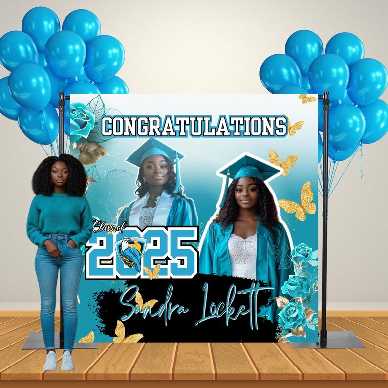 Personalized Graduation Party Backdrop: Class of 2025 Canva Template - Etsy