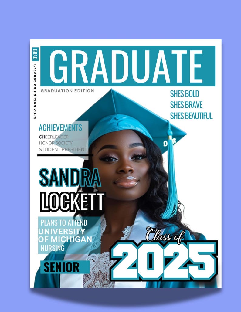 Custom Graduation Magazine Cover: Senior Class of 2025 (digital ...