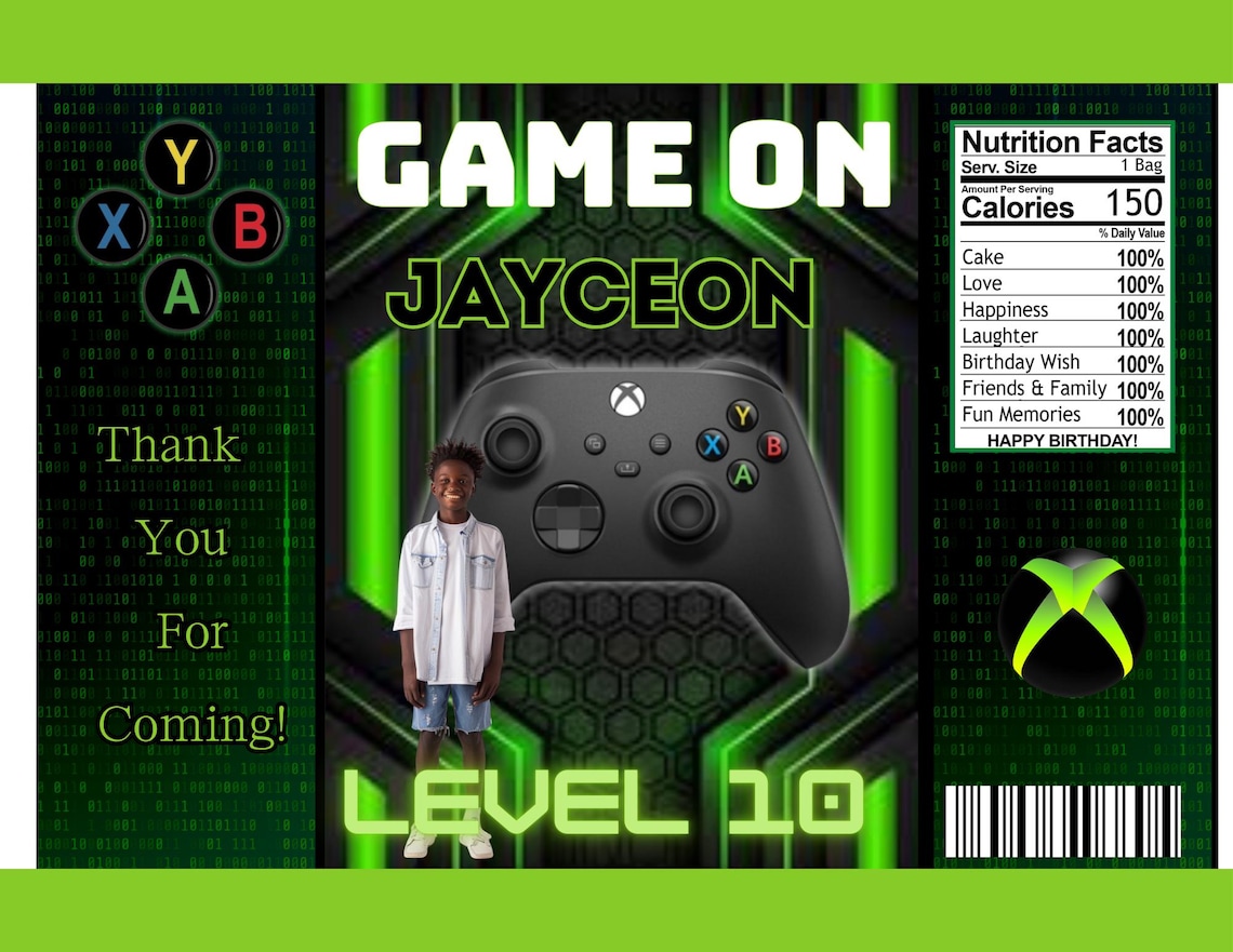 Gamer Birthday Party Favor Template: Editable Video Game Design (canva ...