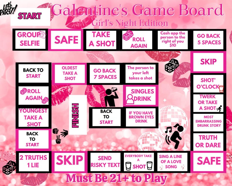Valentine’s Day Board Game Canva Template, Editable Board Game Template ...