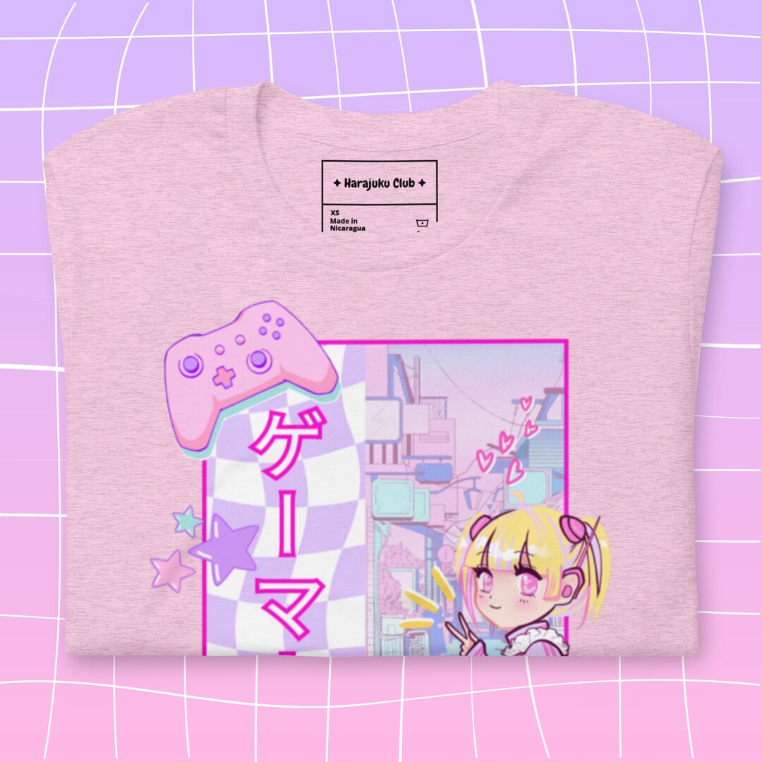 Pastel Anime Gamer Girl Shirt, Kawaii Harajuku Fashion, Cozy Gamer ...