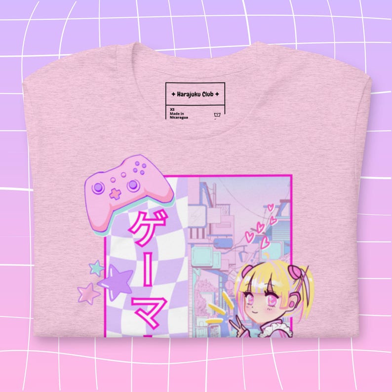 Pastel Anime Gamer Girl Shirt, Kawaii Harajuku Fashion, Cozy Gamer ...