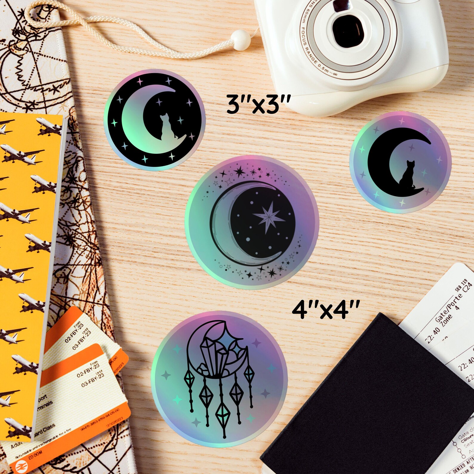 Holographic Moon Stickers: Witchcore, Pastel Goth - Etsy