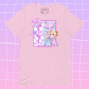 Pastel Anime Gamer Girl Shirt, Kawaii Harajuku Fashion, Cozy Gamer ...