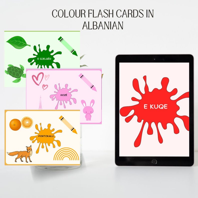 Albanian Colours Flashcards Digital Download - Etsy
