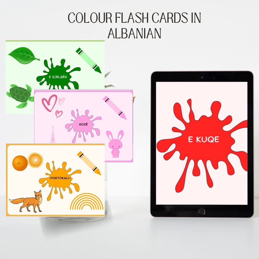 Albanian Colours Flashcards Digital Download - Etsy