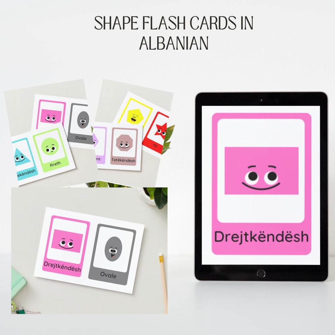 Shapes Flashcards in Albanian Digital Download - Etsy