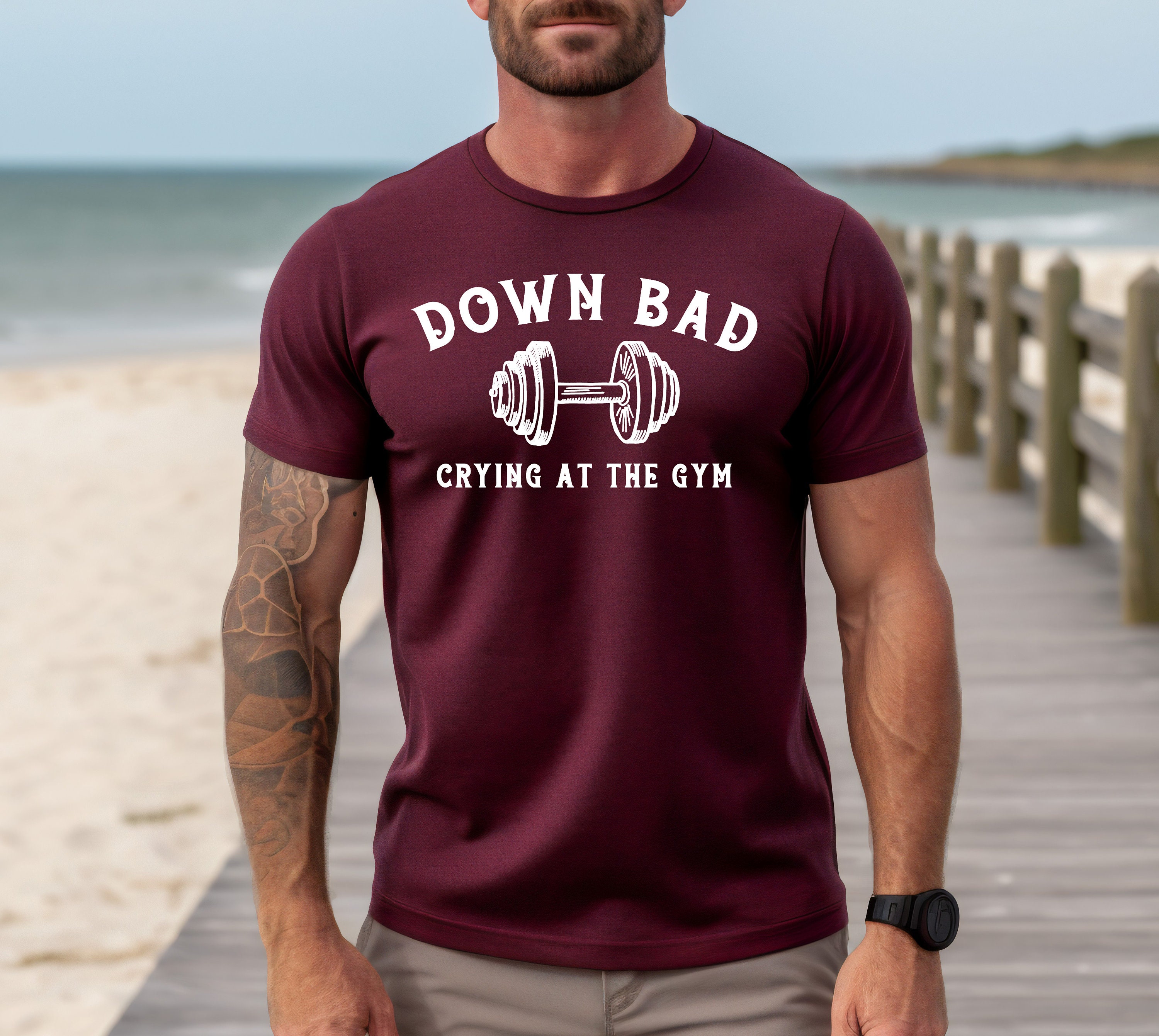 Down Bad Crying at the Gym Shirt TS Inspired, Funny Workout Gym Tshirt ...
