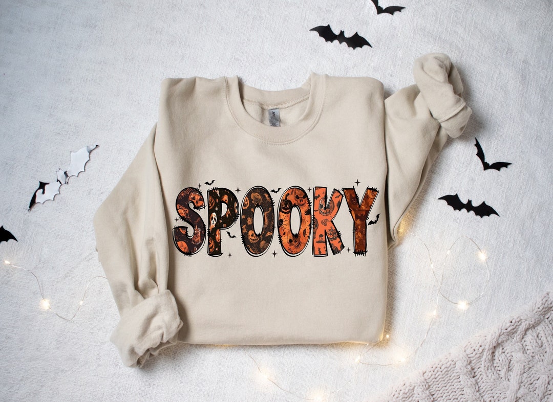 Spooky Sweatshirt, Halloween Sweatshirt, Halloween Gift Hoodie, Womens ...