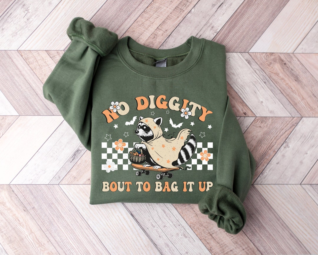 No Diggity Bout to Bag It up Shirt, Funny Halloween Shirt, Retro Ghost ...