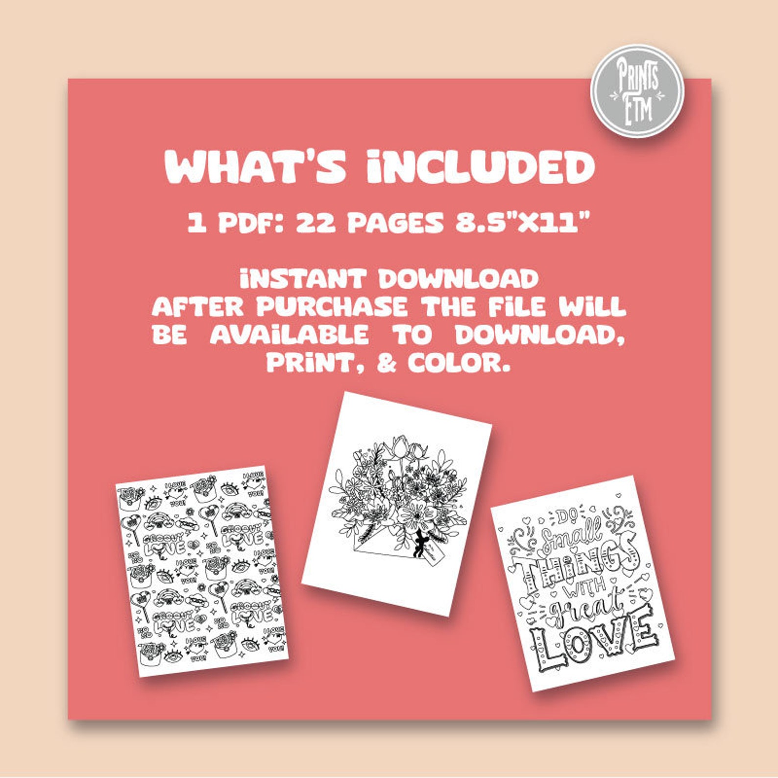 Valentine's Day Coloring Book Cute Downloadable Printing Coloring Pages ...