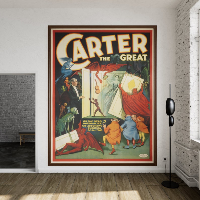 Oversize Original Vintage Magic Poster 1926 Carter the Great Lithograph ...
