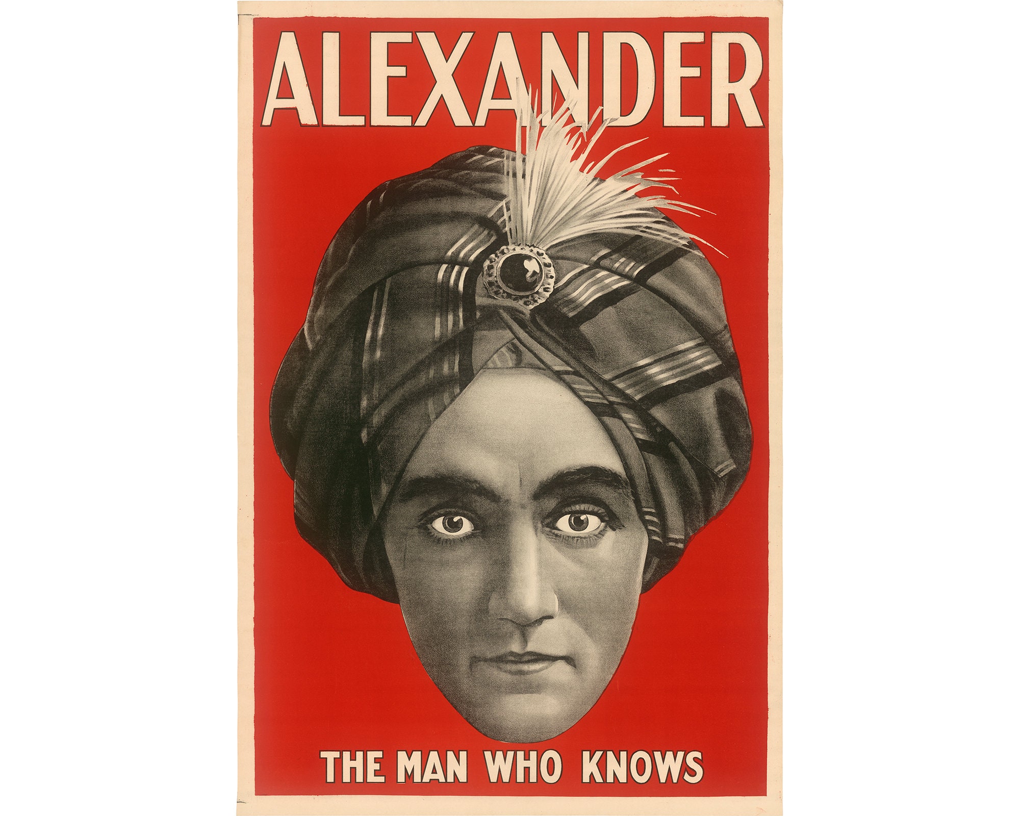 Original Vintage Magic Poster 1915 Alexander the Man Who Knows ...