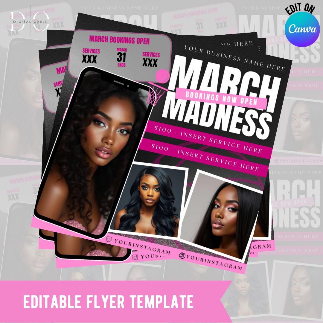 March Madness Flyer, March Flyer, March Books, Pink Business Flyer ...