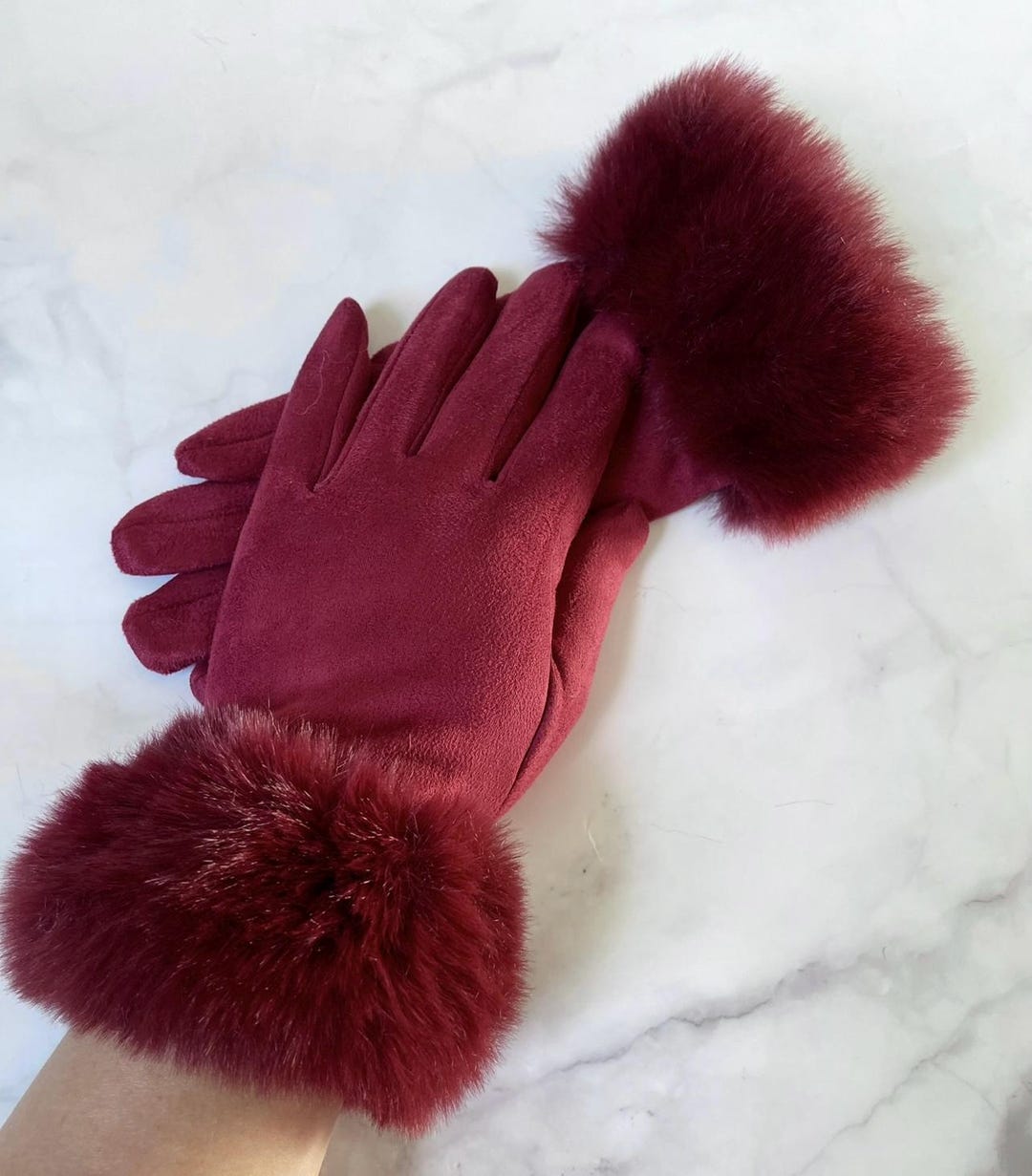 Dark Red Smart Touch Gloves, Winter Gloves, Mittens - Etsy