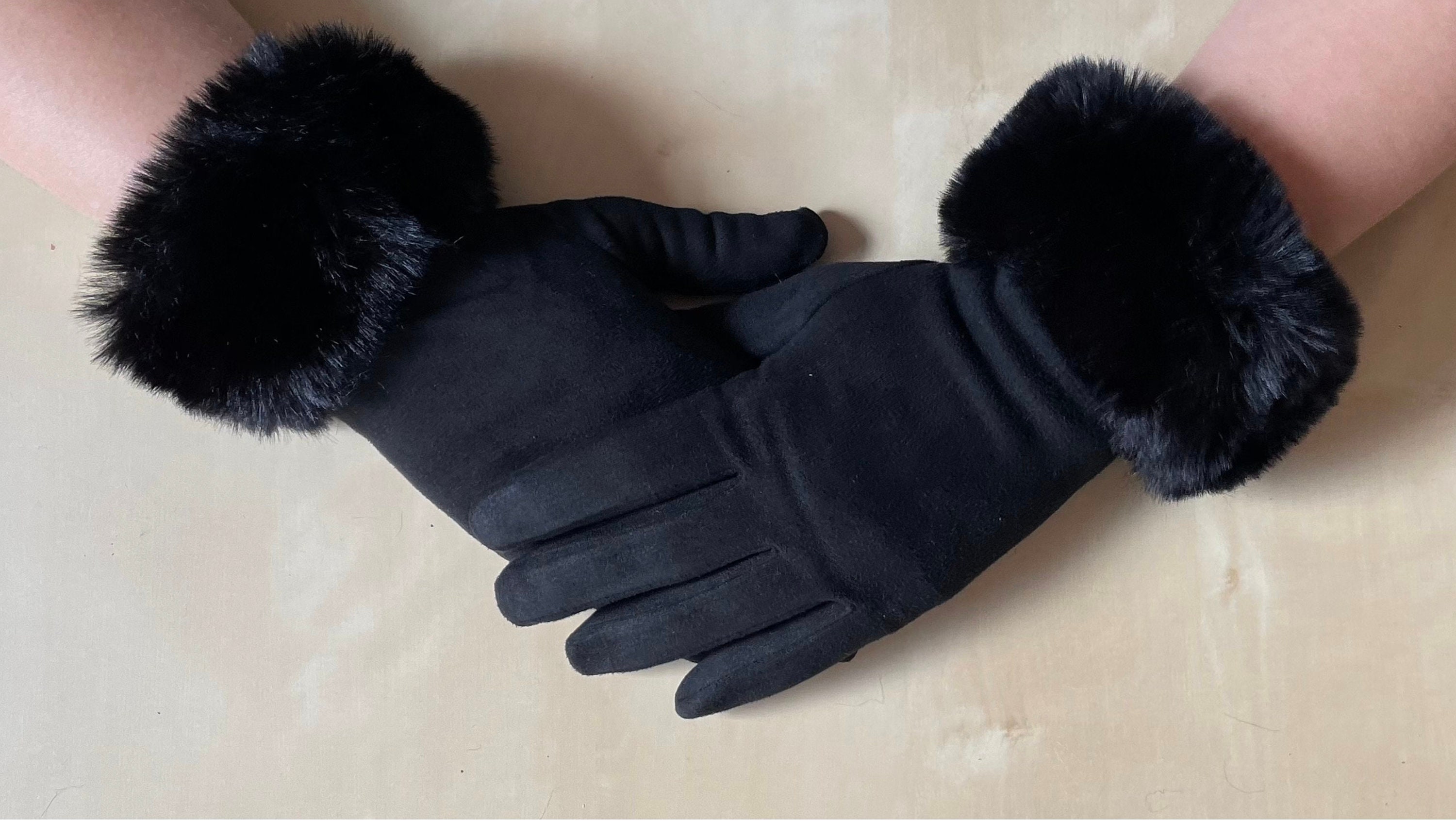 Black Smart Touch Gloves, Ladies Winter Mittens, Accessories - Etsy
