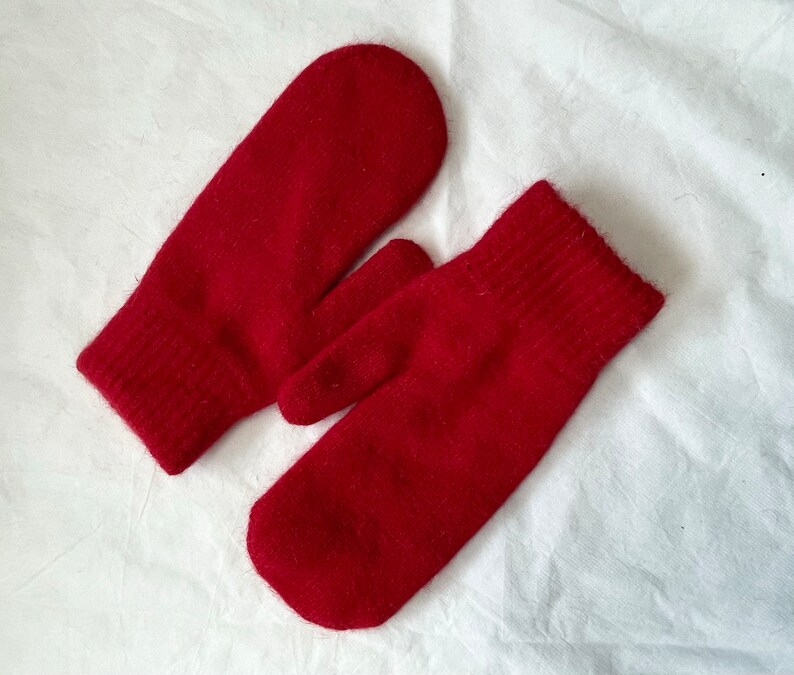 Red Rabbit Yarn Mittens: Soft Winter Gloves, Accessories - Etsy