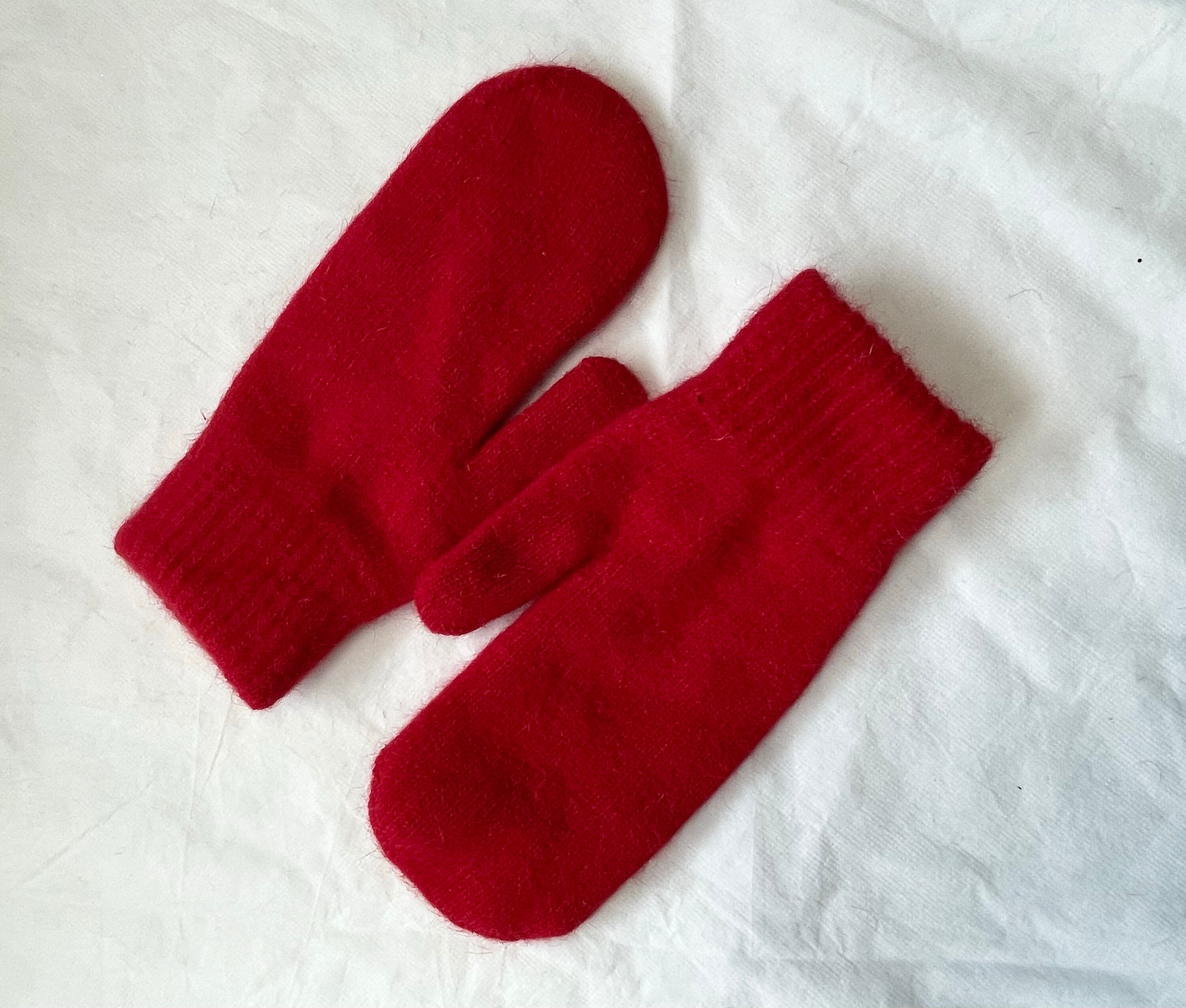 Red Rabbit Yarn Mittens: Soft Winter Gloves, Accessories - Etsy
