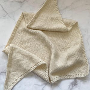 Ivory Alpaca Triangle Shawl, Winter Scarf With Hood, Hand Knit Snood ...