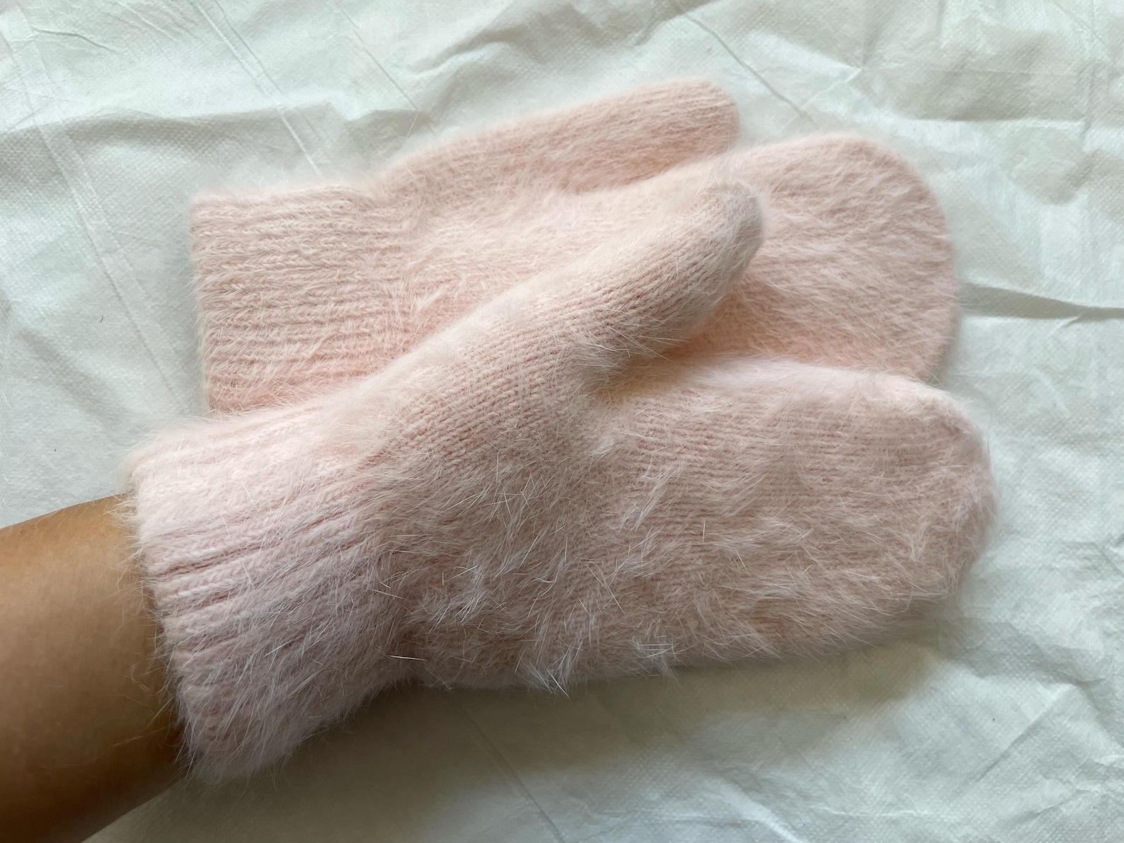 Mittens, Ladies Gloves, Light Pink Mittens, Winter Mittens, Winter ...