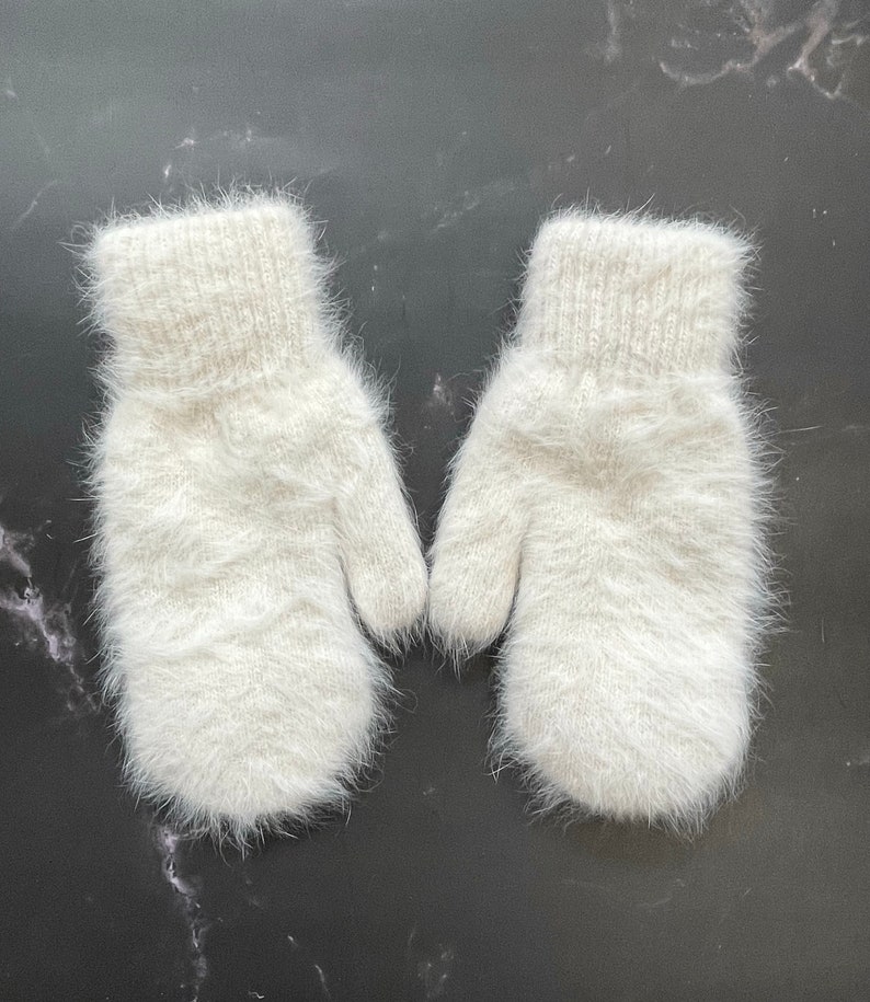 White Rabbit Mittens, Soft Winter Gloves, Accessories - Etsy