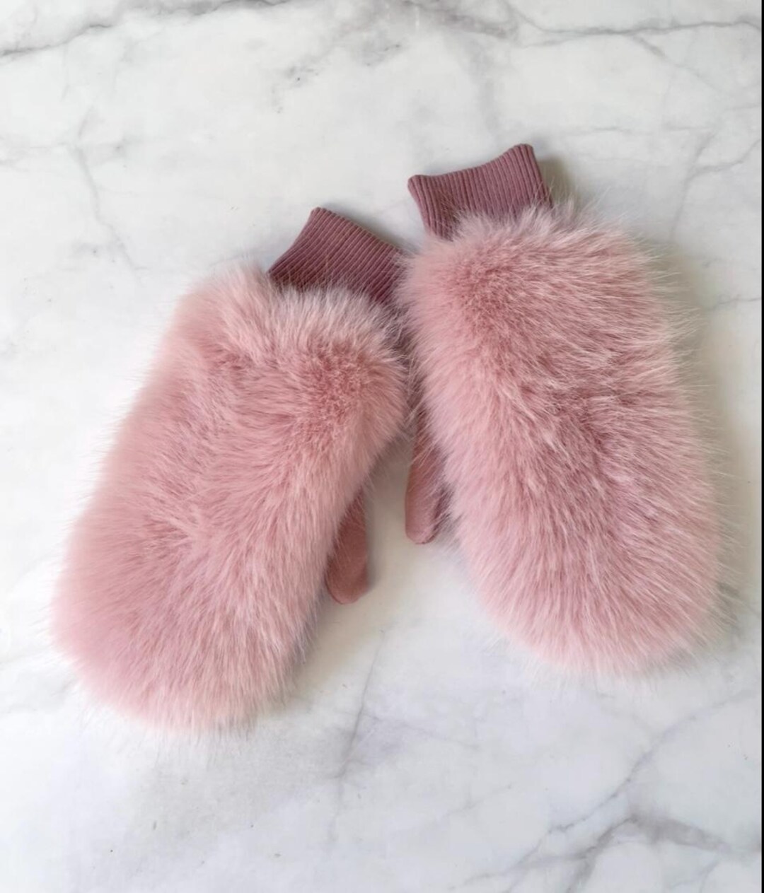 Pink Fur Mittens, Soft Winter Gloves, Accessories - Etsy