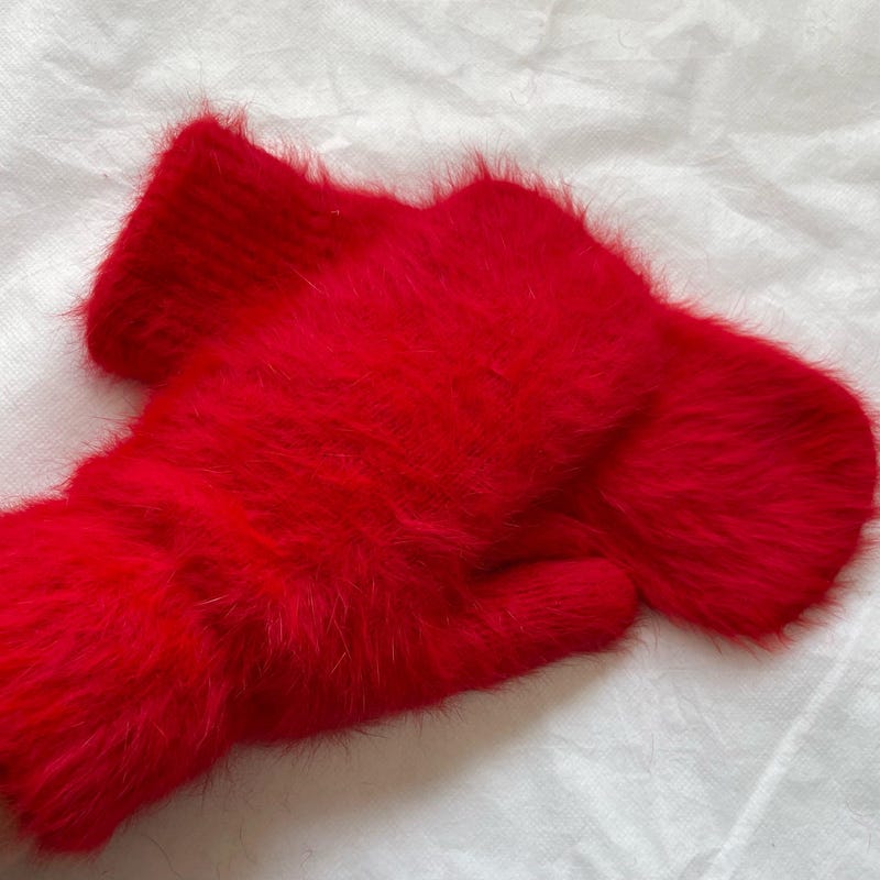 Red Mittens - Etsy