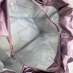 Metallic Purple Puffer Tote Bag: Large Padded Bag, Accessories - Etsy