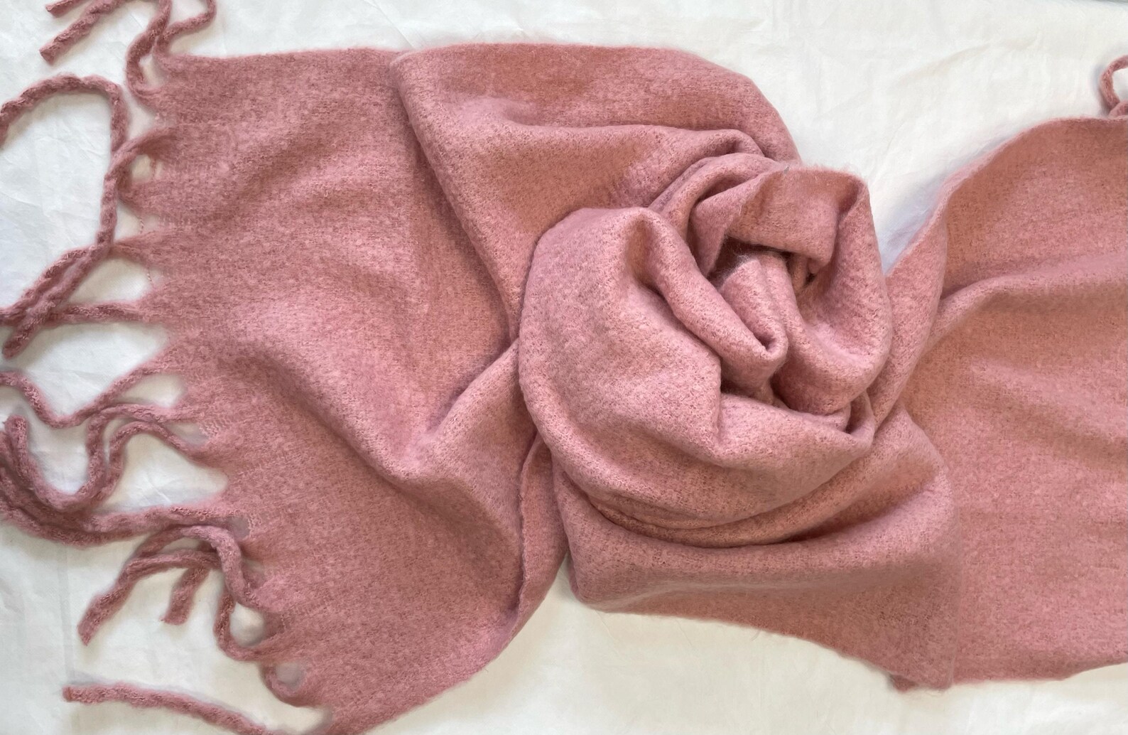 Dusty Pink Wool Scarf, Plaid, Large Shawl, Warm Wrap, Winter ...