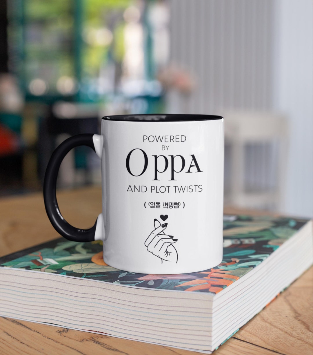 Coffee Mug, Korean Finger Heart Valentine Day Gift for Girlfriend, Oppa ...