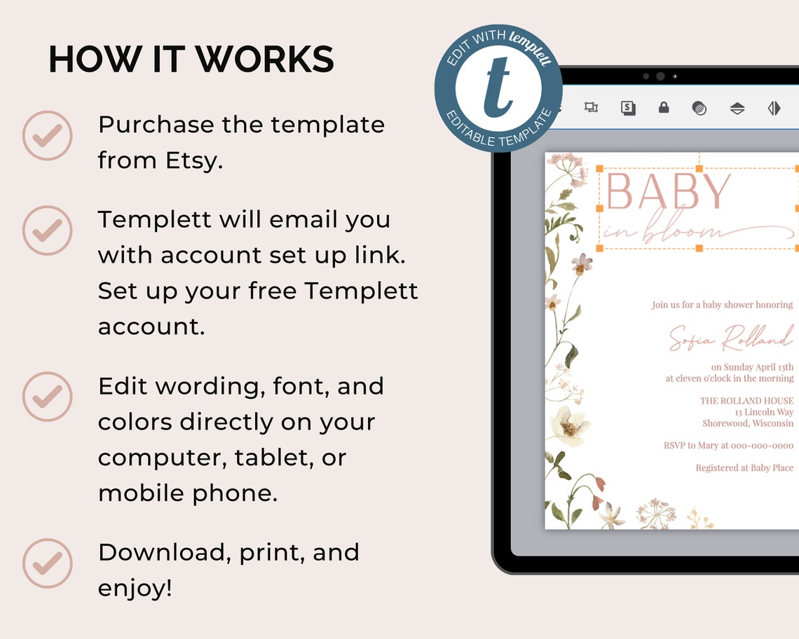 Editable Baby Shower Checklist, Planner, Planning, Agenda, Template ...